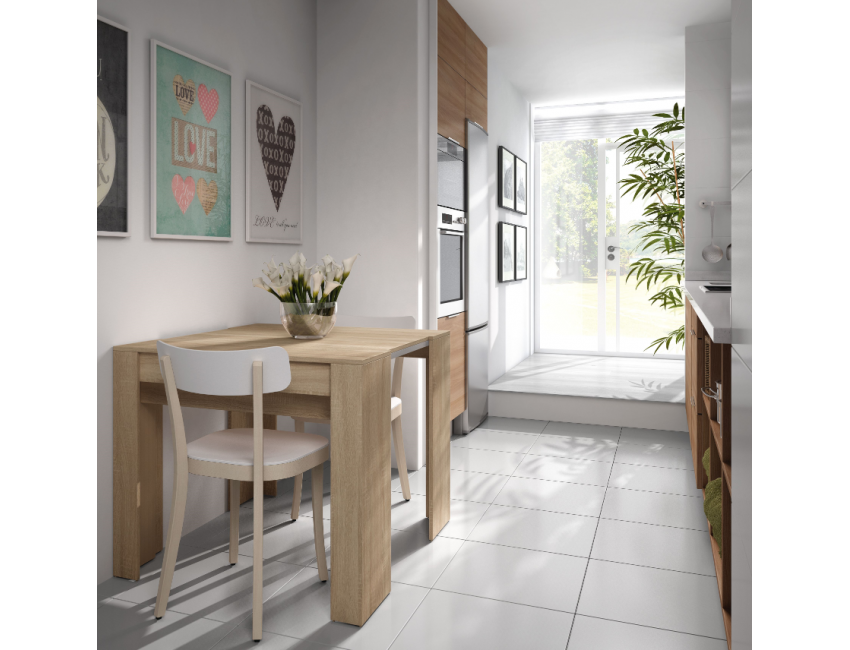 Table multifonction extensible de 51 à 237 cm chêne canadien - Ben ...