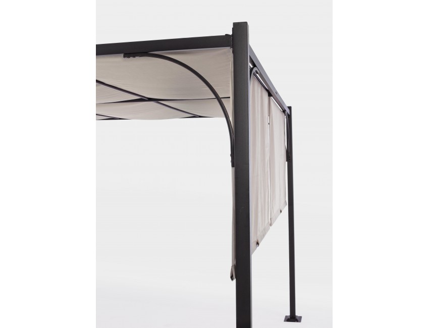 Gazebo pergola 4x3 m with anthracite painted steel structure - Cedro ...