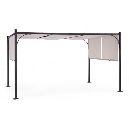 Gazebo pergola 4x3 m with anthracite painted steel structure - Cedro ...