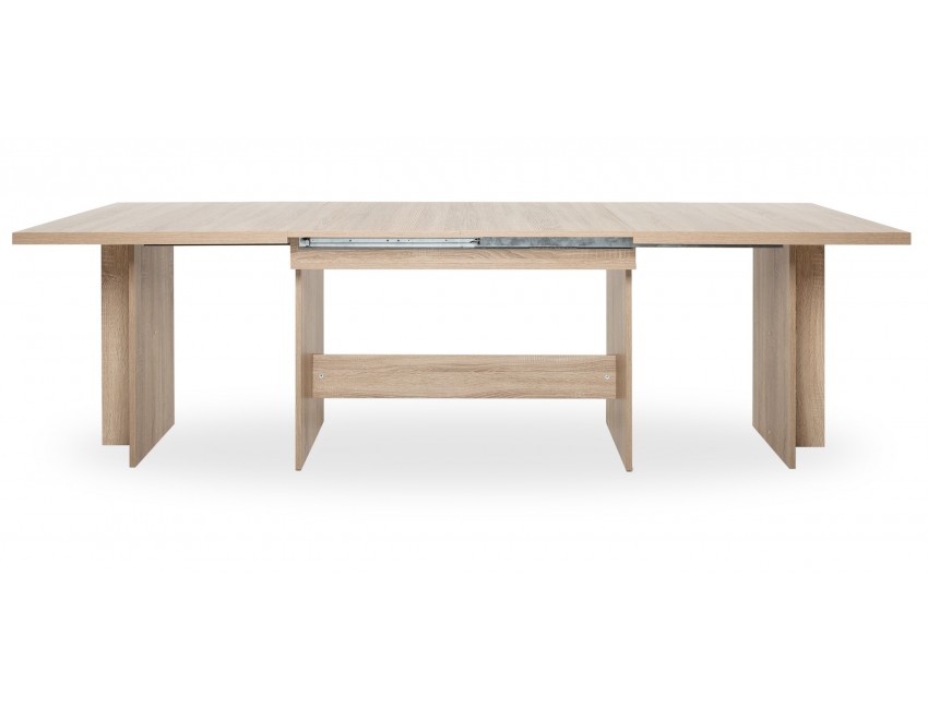 Mesa de salón extensible 160 x 90 cm roble claro - Cattolica - Abitare
