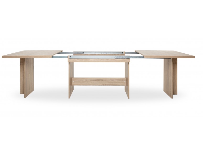 Mesa de salón extensible 160 x 90 cm roble claro - Cattolica - Abitare