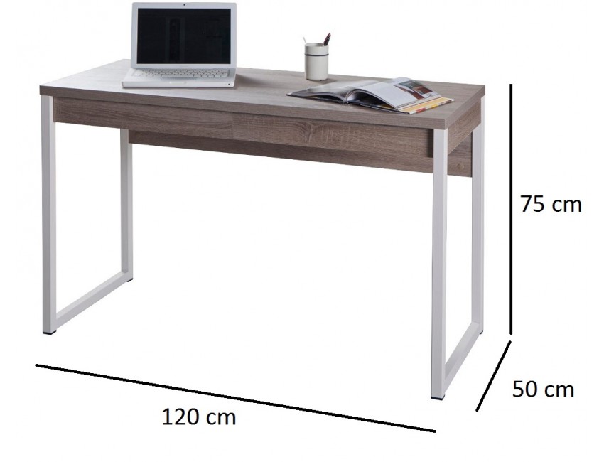 Desk 120 x 50 cm dark oak - Bronte - Abitare