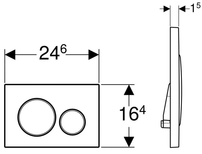 Push button flush control plate - Geberit Sigma 10 - Abitare