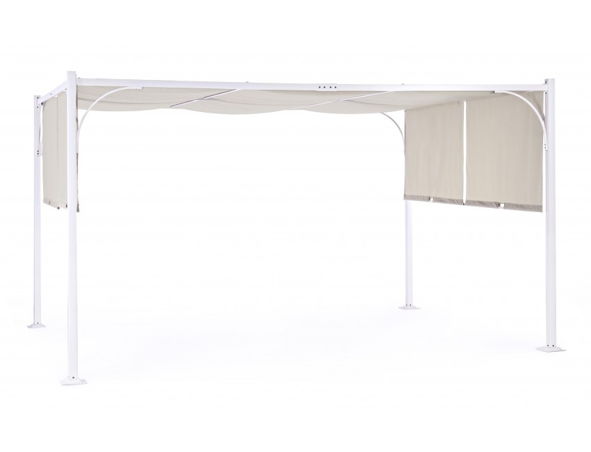 Gazebo pergola 4x3 m with anthracite painted steel structure - Cedro ...
