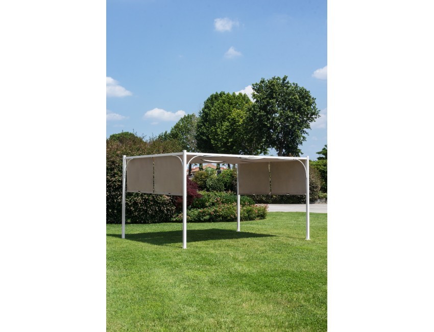 Gazebo pergola 4x3 m with anthracite painted steel structure - Cedro ...