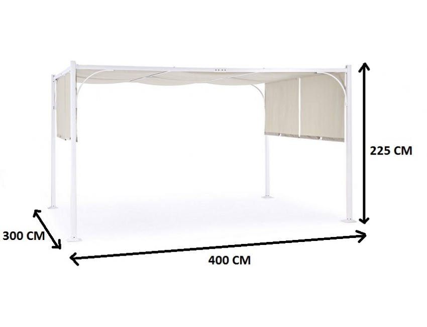 Gazebo pergola 4x3 m with anthracite painted steel structure - Cedro ...