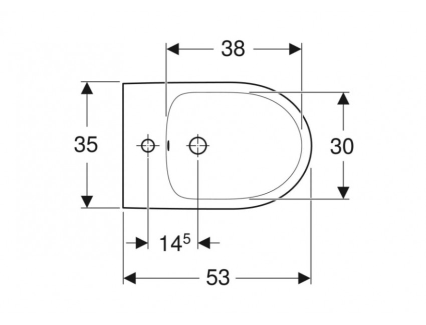 Bidé adosado a pared blanco brillante - Geberit Selnova - Abitare