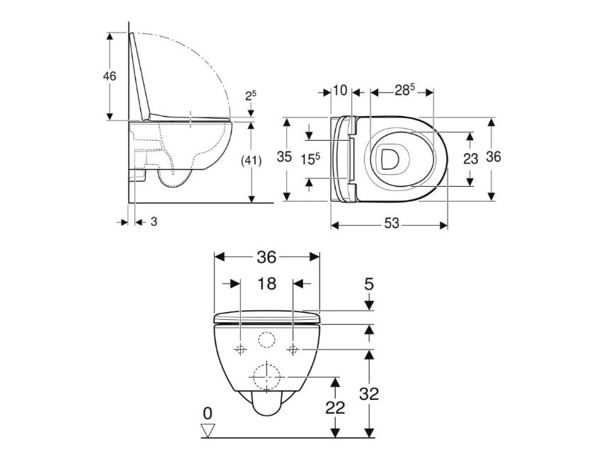 Cuvette suspendu avec couvre-cuvette - Geberit Selnova Premium - Abitare