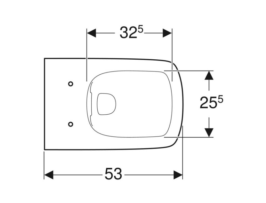 Wall-hung toilet, washdown glossy - Geberit Rimfree Selnova Square ...