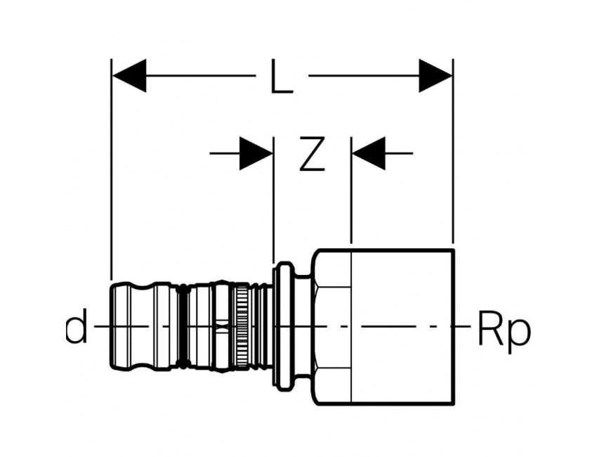 Mepla female thread adapter in brass - Geberit - Abitare