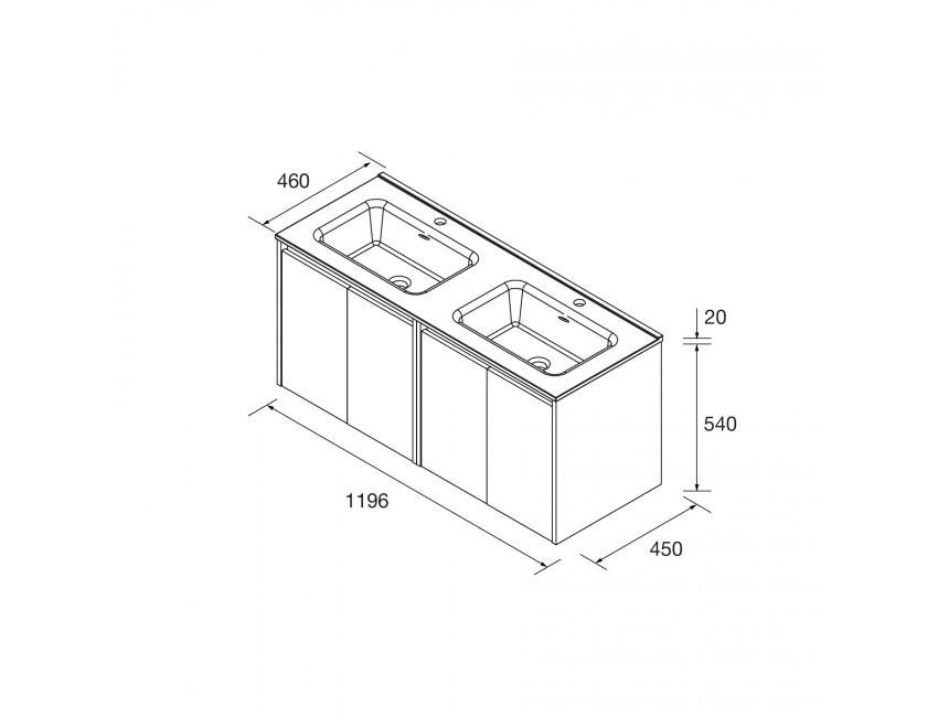 Meuble de salle de bain suspendu 120 cm en bois noir satiné - Nova ...