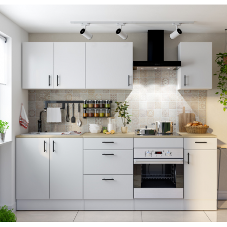 Cocina modular blanca y roble - Chiria - Abitare